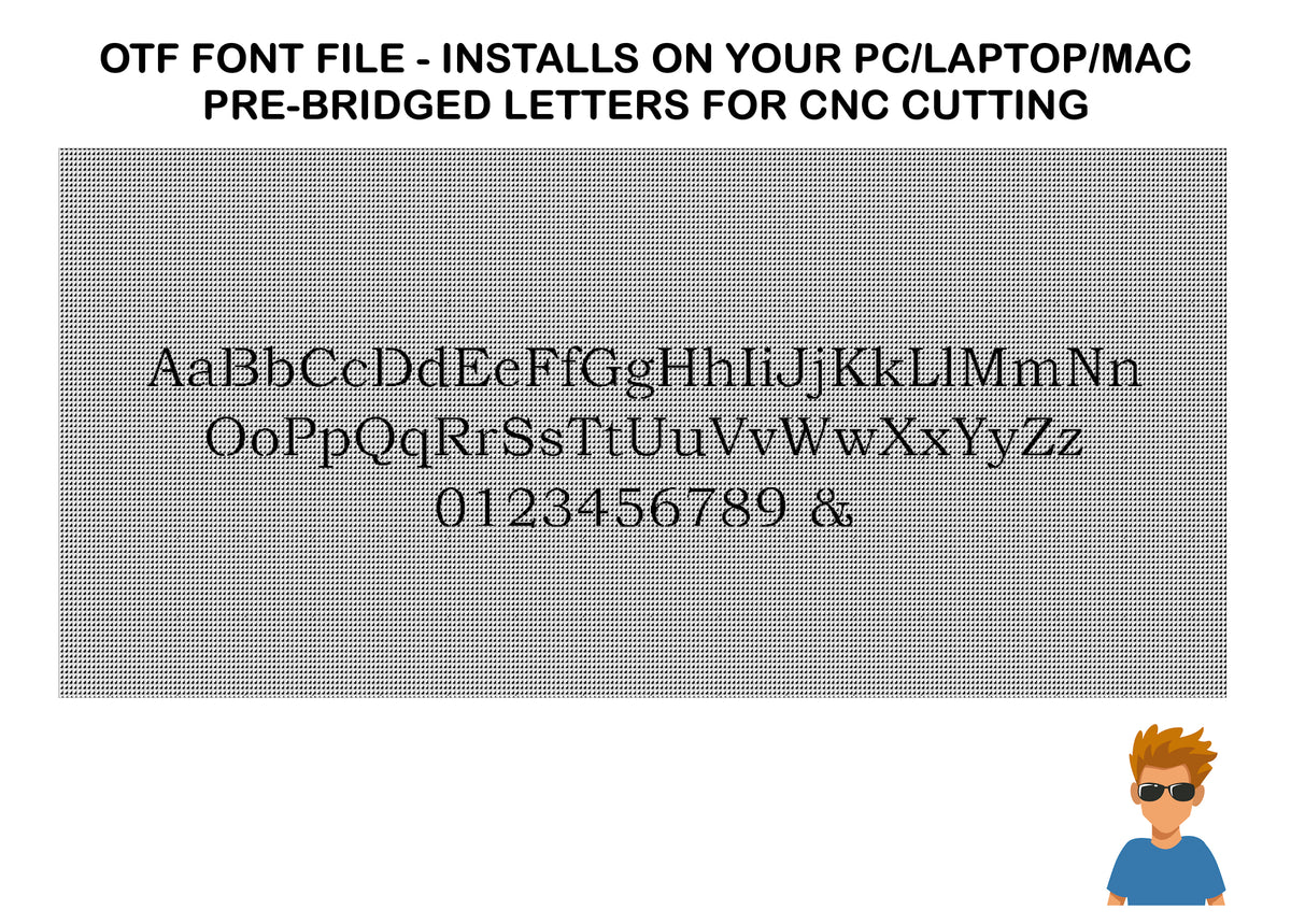 CUT READY, Font File 4, OTF font file for cnc plasma, laser, waterjet ...