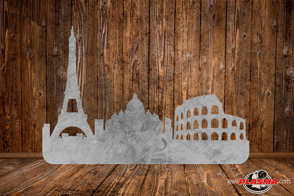 CUT READY, Paris Rome Skyline, SVG, DXF – Arkansas Metal Art